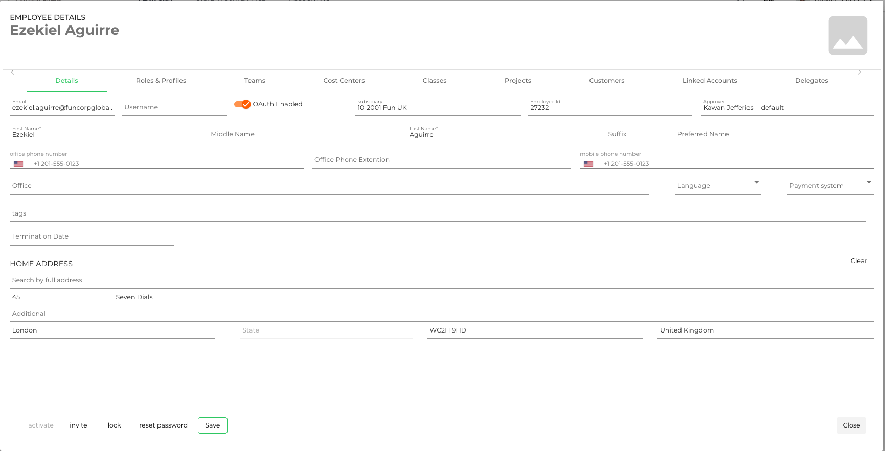 Employee Details - Input Fields and Functions – Custodia